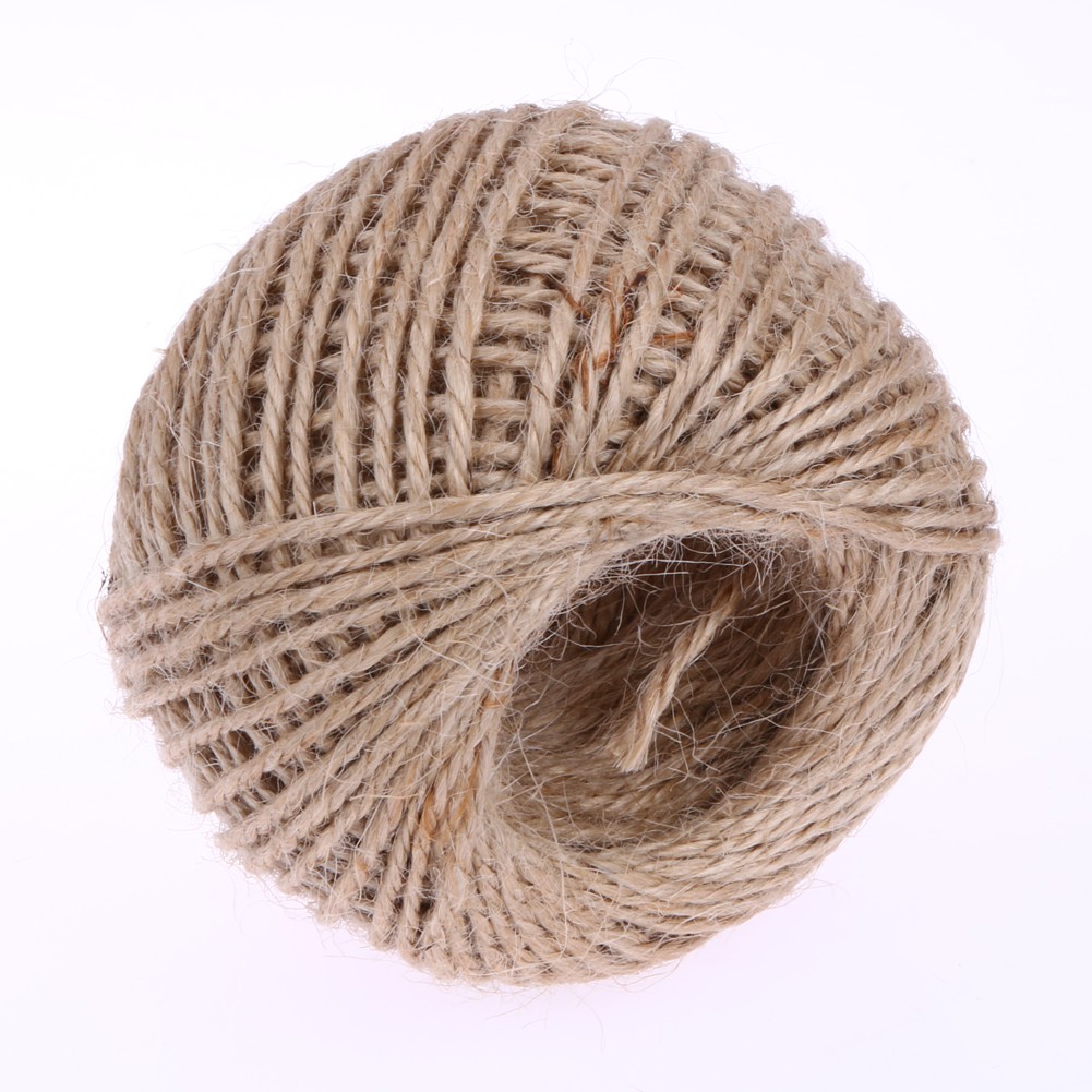 ACT 1Roll 50M Natural Burlap Hessian Jute Twine Cord Hemp Rope String ...