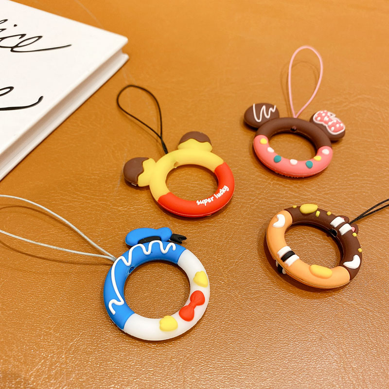 Liquid Silicone Phone Finger Ring Lanyard Mickey Mouse Cute Cartoon ...