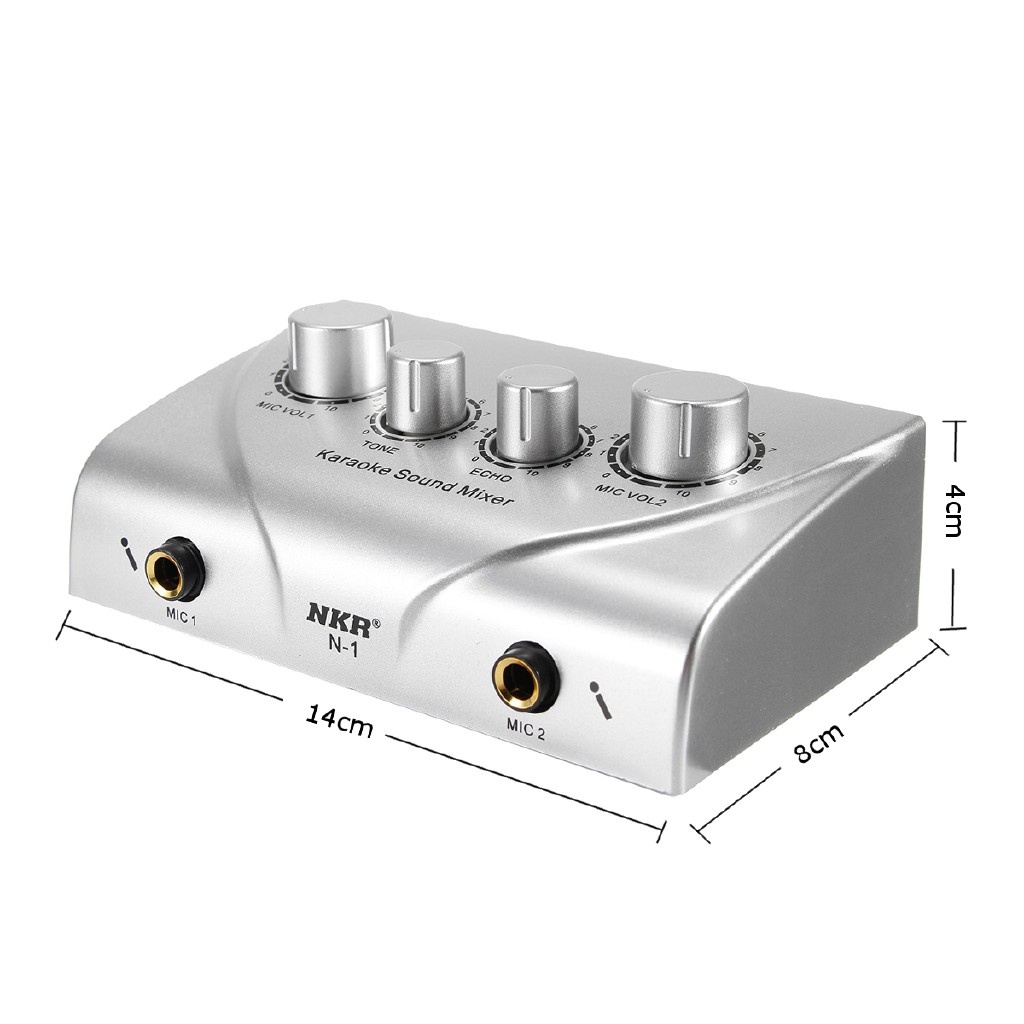 Sound Mixer Dual Mic Inputs With Cable for Stage Home KTV - qjs_3wx5ky ...