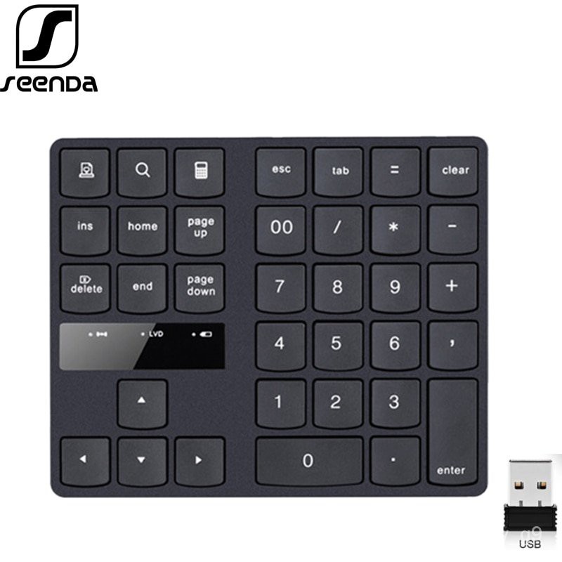 SeenDa Wireless Numeric Keypad Rechargeable 35Keys Numpad for ...