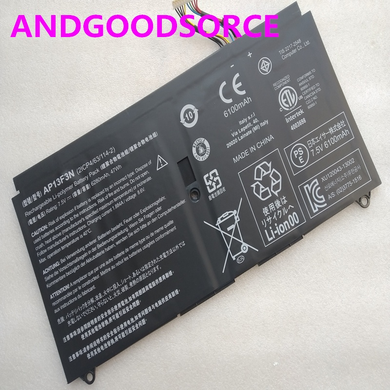New Genuine AP13F3N Laptop battery For Acer Aspire S7-392-9890 6411 ...