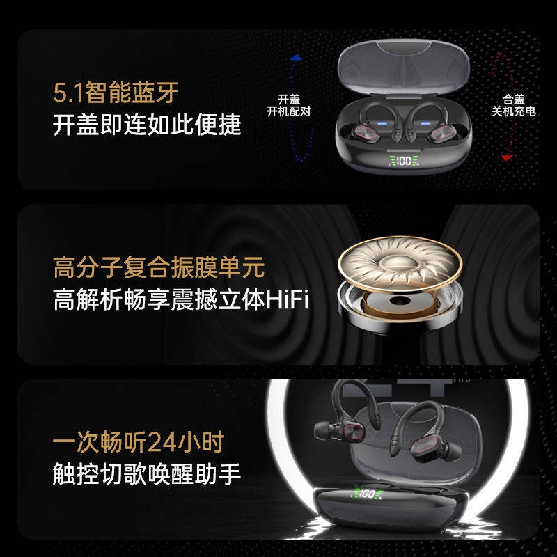 หูฟังบลูทูธ Shadow Giant XD99 ชุดหูฟังบลูทู ธ ที่แขวนอยู่อย่างแท้จริง ...