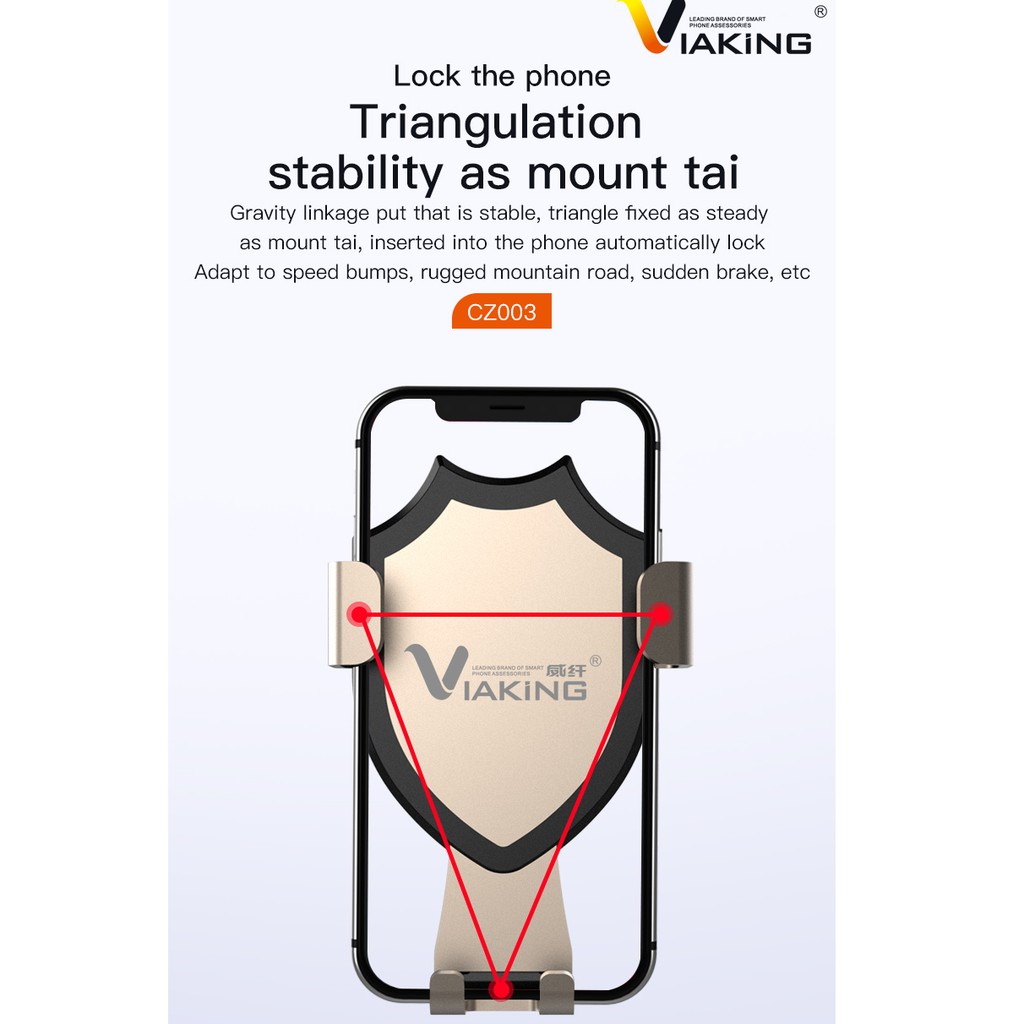 VIAKING ที่วางโทรศัพท์ในรถยนต์ ชาร์จได้ รองรับชาร์จไร้สาย WXCV01 Car ...