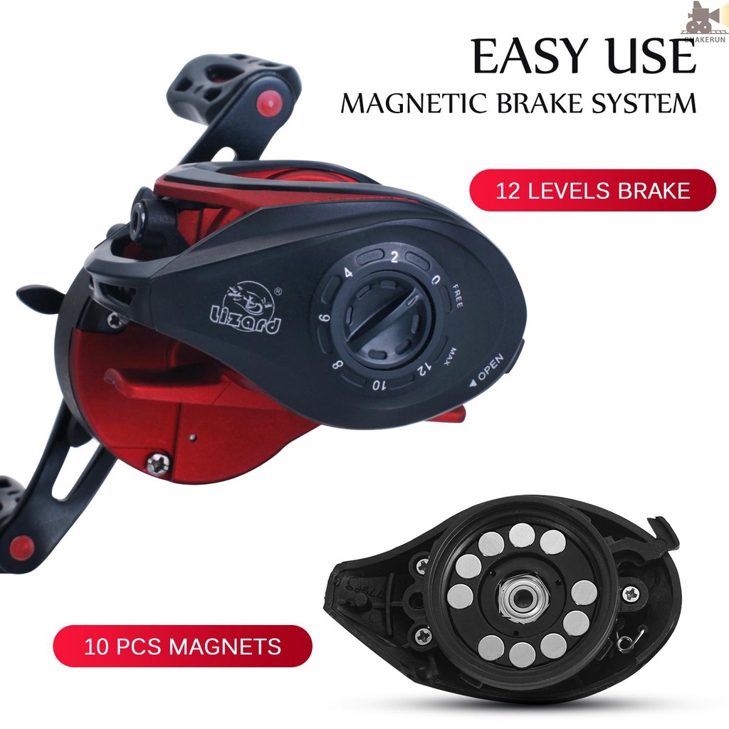 Snakerun High Speed 8.1:1 Gear Ratio Baitcast Fishing Reel 19+1 Ball Bearings Baitcasting ...