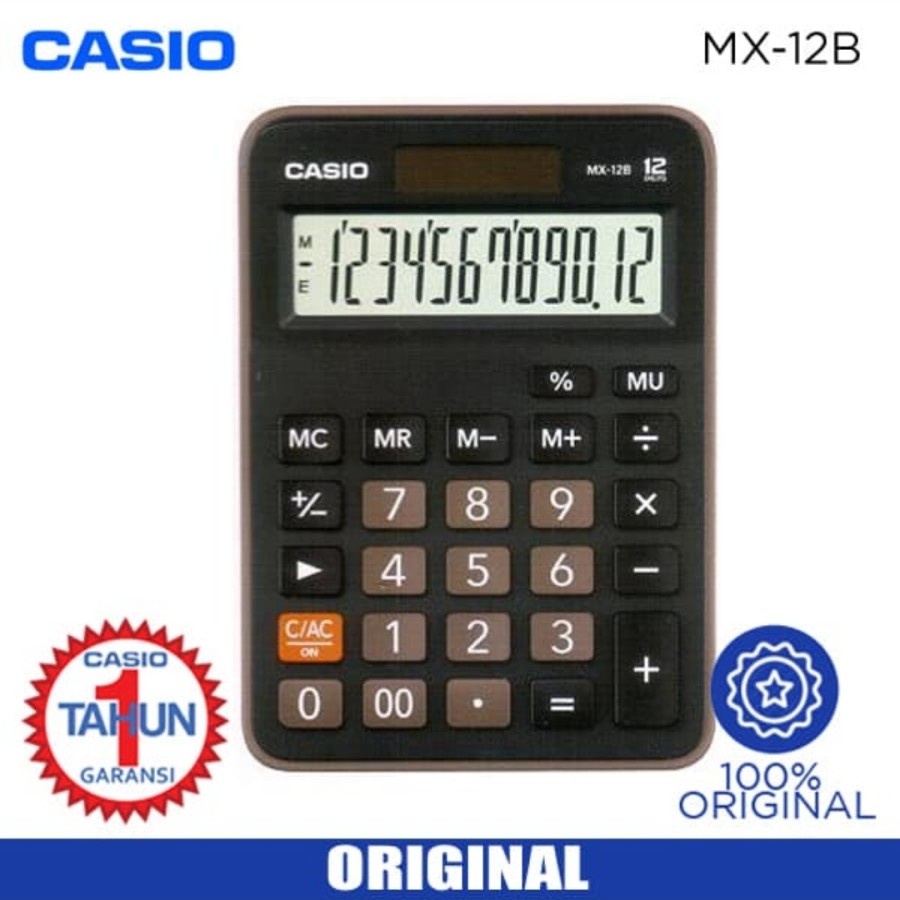 Casio MX-12B เครื่องคิดเลขตั้งโต๊ะ 12 หลัก สีดํา สําหรับสํานักงาน ...