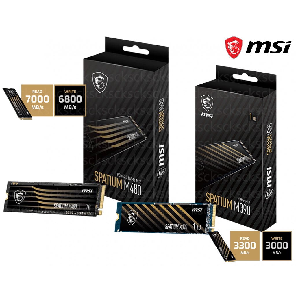 SSD MSI SPATIUM M390 NVMe M.2 250GB 500GB 1TB PCIe Gen3x4 M.2 2280/ SSD ...