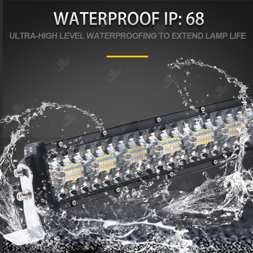 UNI-SHINE 22INCH TRI-ROW LED Work Light FOG LAMP Spot Flood Flashing ...