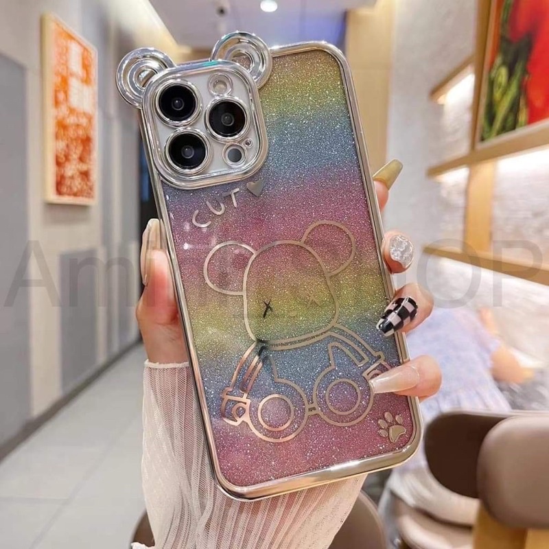 เคลtpuหมี่กากเพชรoppoa12 A5s A7 F9 A57 4g A57 5g A77 5g Reno7z