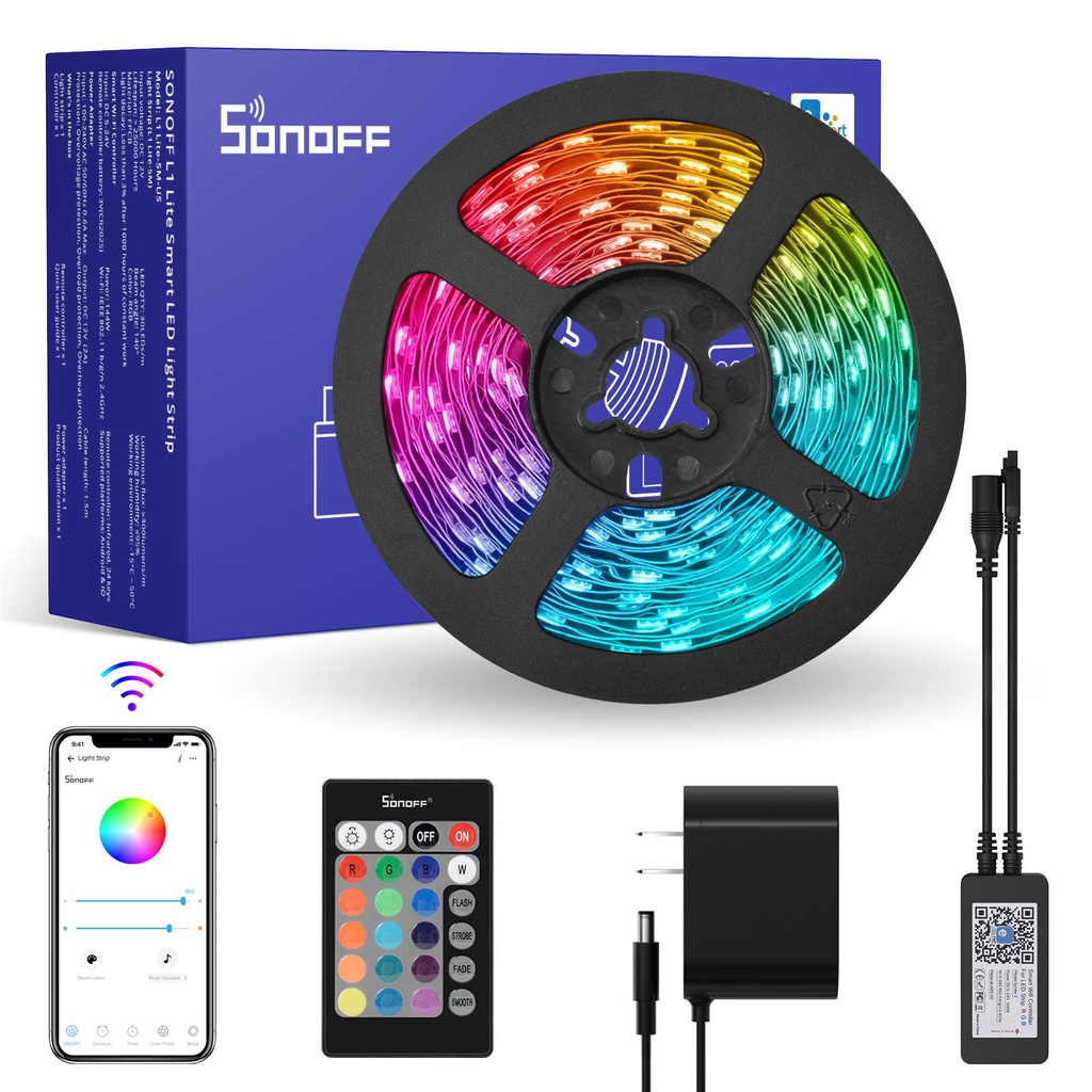 Sonoff L1 L2 Lite Smart Light 5m Wifi Rgb String Dimmable With Alexa