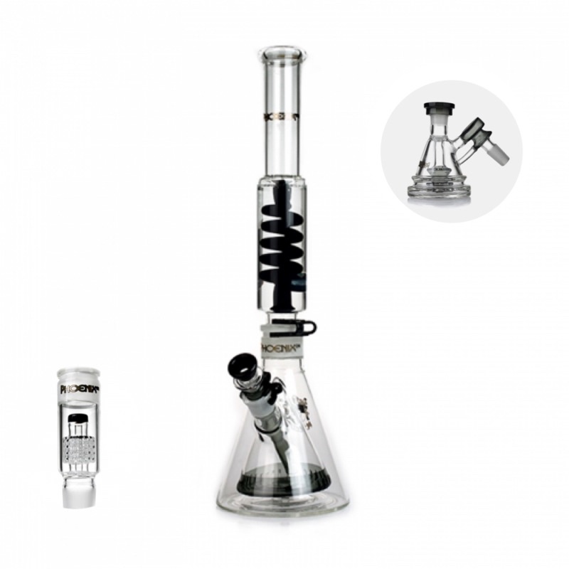 บ้องแบบถอดประกอบ พร้อมข้อต่อ และกรองสุดพรีเมี่ยม บ้องแก้ว ลายphoenix ...