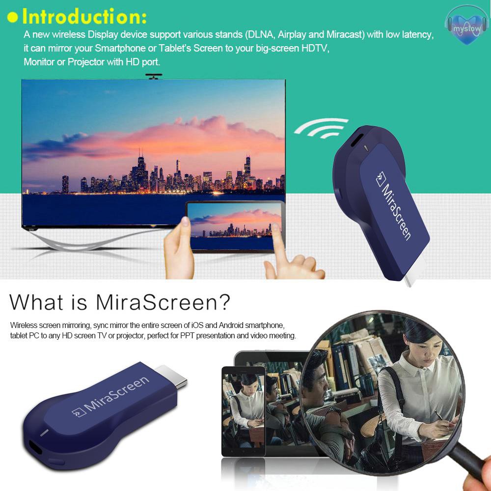 MS MiraScreen New Wireless WiFi Display Dongle Receiver 1080P HD TV ...