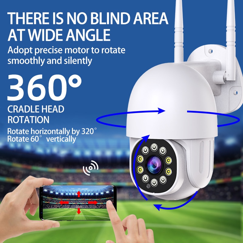 EVKVO - 10 LED Night Vision สีเต็มรูปแบบ - V380 PRO APP FHD 3MP PTZ IP ...