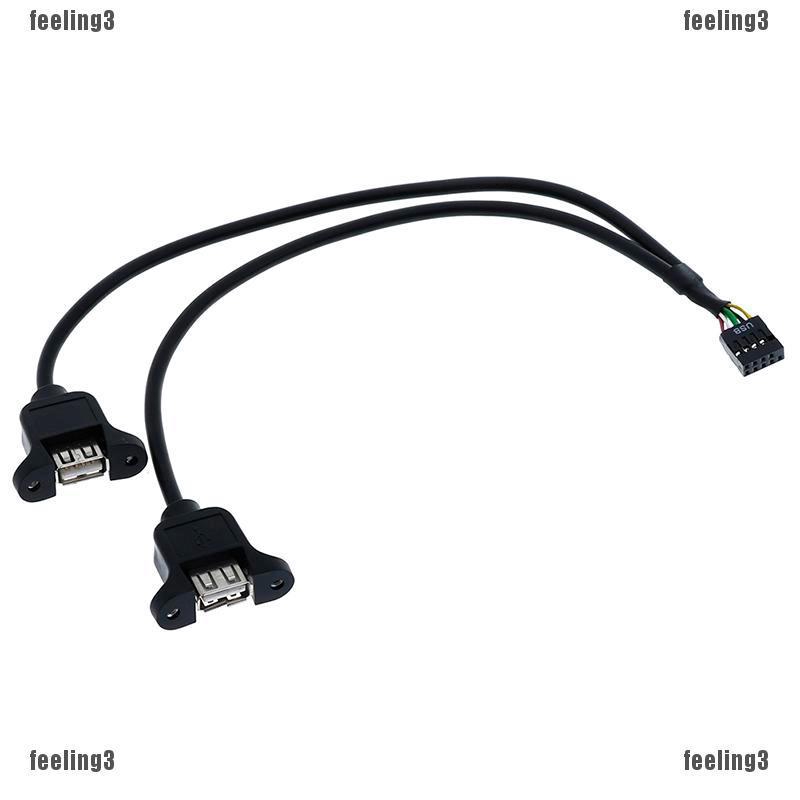 Motherboard Internal 9pin Dual Port USB 2.0 Female Screw Lock Panel ...