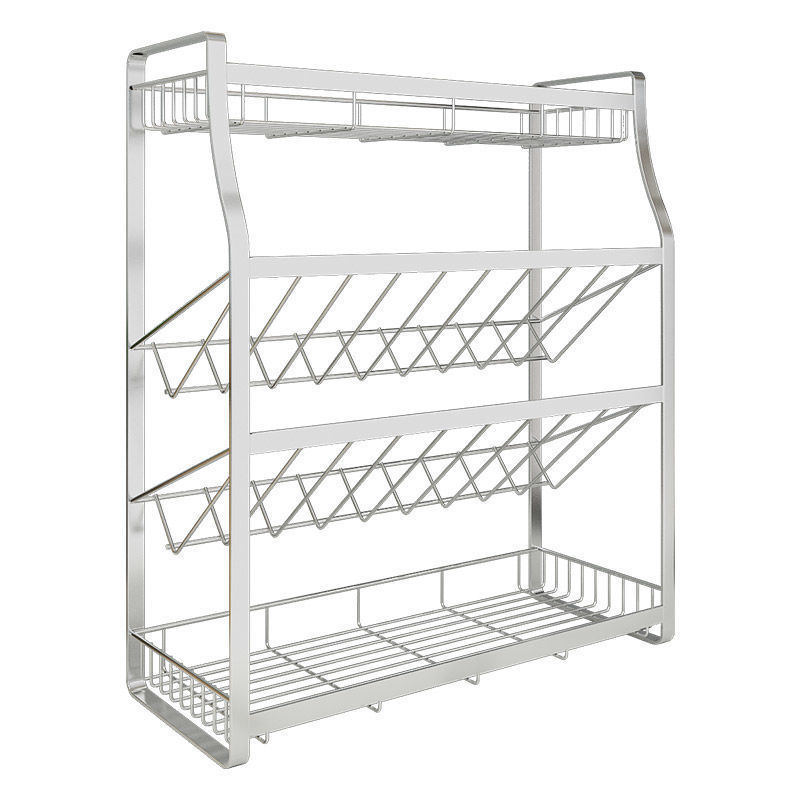304Stainless Steel Kitchen Spice Rack Wall-Mounted Multifunctional ...