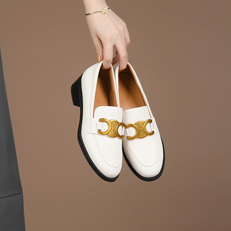 Lok Fu shoes with high heels and suit 2022 spring British style small ...