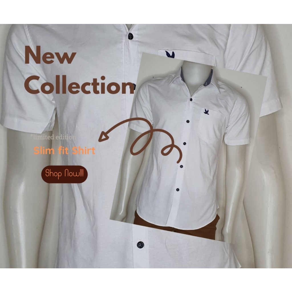 เสื้อเชิ้ตคอปกแขนสั้น สีขาว - kop.pop - ThaiPick