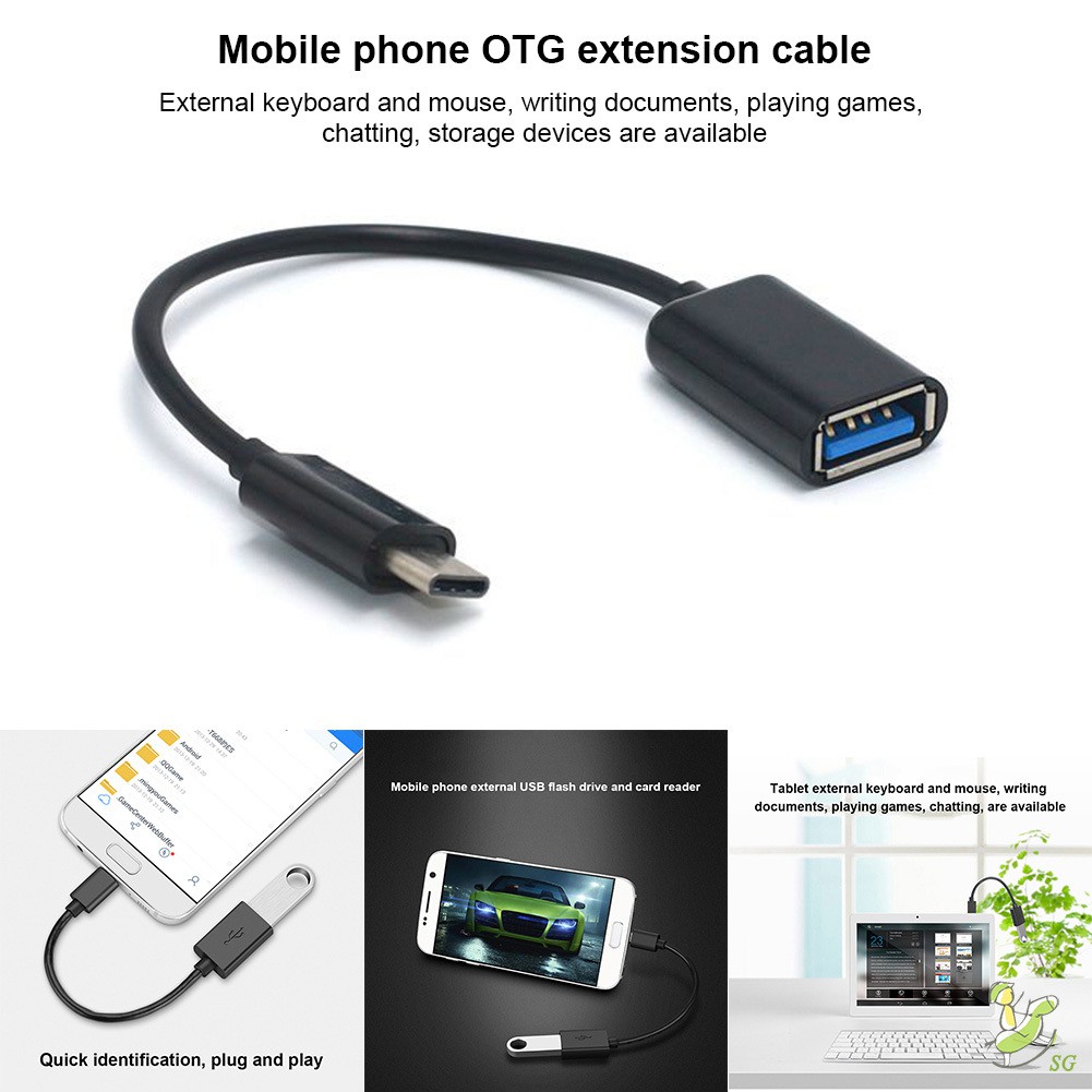 SG Type-C OTG Adapter Cable USB 3.1 Type C Male To USB 3.0 A Female OTG ...
