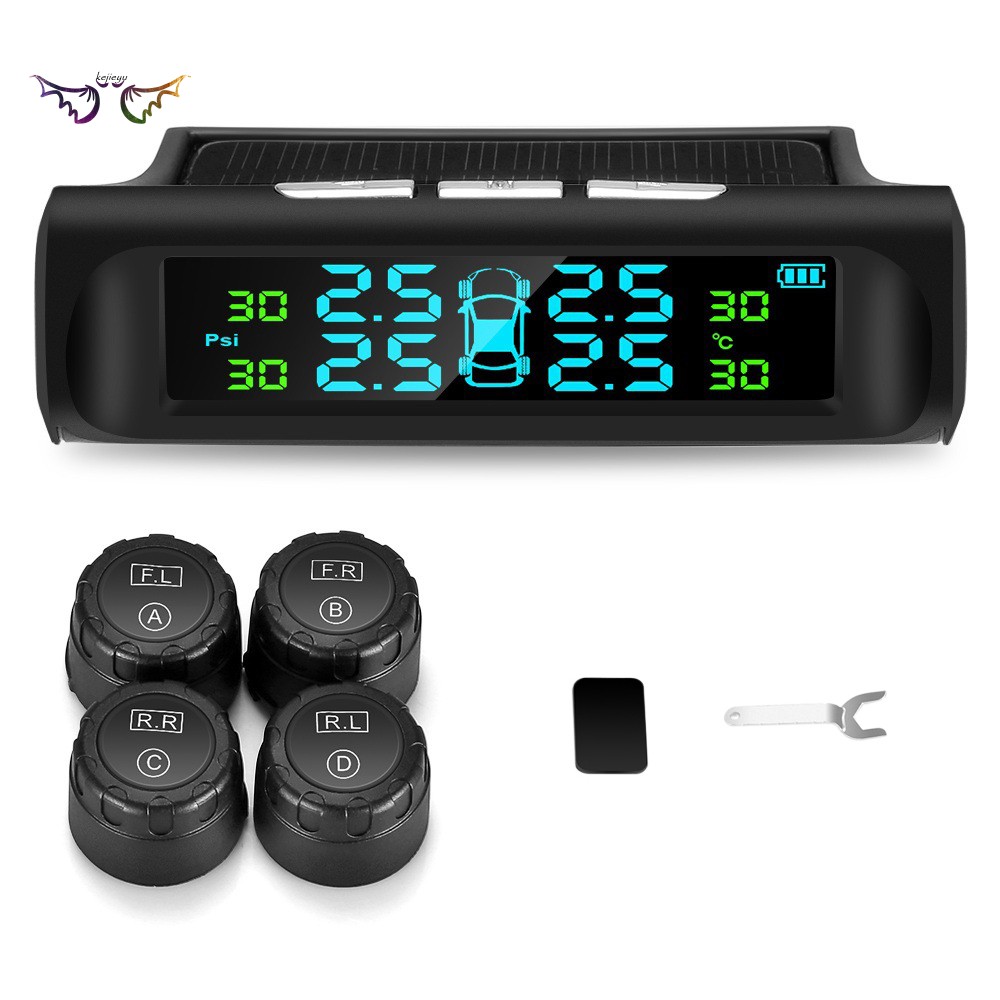 Solar Tpms Car Tire Pressure Alarm Monitoring System 4 External ...