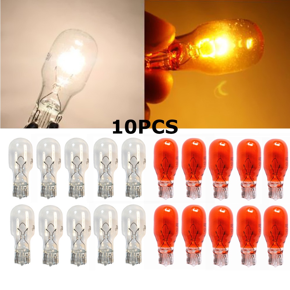 ไฟ10pcs Clear Glass Amber White T15 W16W Halogen Lamp Bulbs 12V 16W Car ...