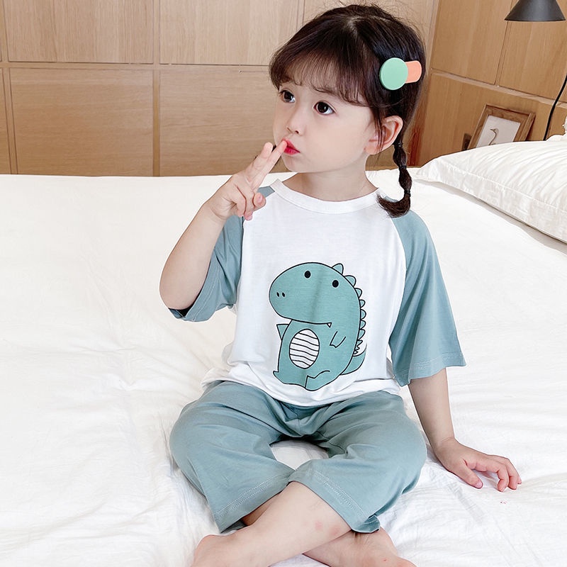 Modal children's home clothing thin children's cotton loose seven ...