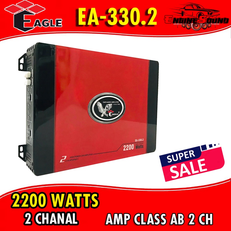 เพาเวอร์แอมป์ CLASS AB 2CH. 2200วัตต์เต็ม EAGLE EA-330.2รับประกัน 1 ปี ขับลำโพงซับ 1012นิ้ว ...