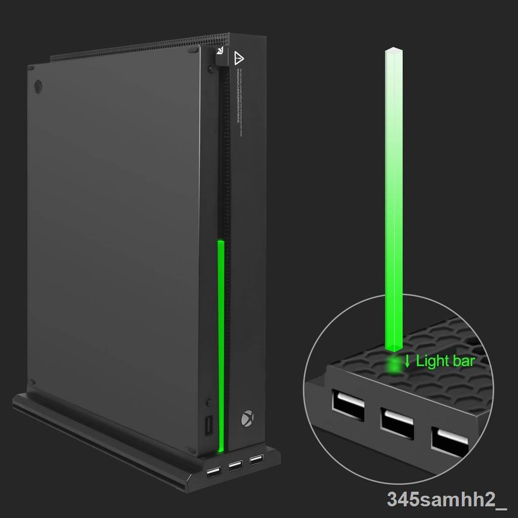 Xbox One X Vertical Stand with Cooling Fan with 3 USB Ports and a Light ...