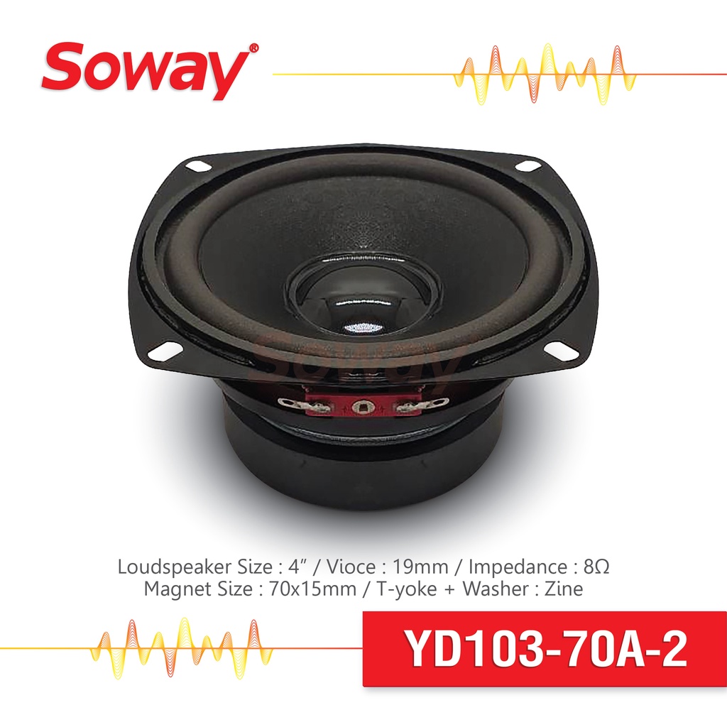 Soway YD 103-70A-2 ลำโพง ฟูลเรนจ์ 4นิ้ว แม่เหล็ก 70x15mm. Voice 19mm 8Ω Full Range Speakers 1ดอก ...