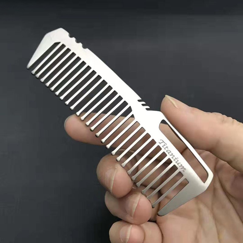 CNEDC Mini Portable Titanium Alloy Comb For Men And Women Hair Cutting ...