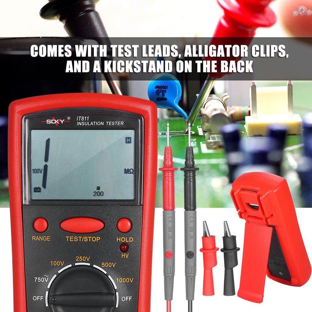 Insulation Resistance Meter Digital Megger Ohmmeter Handheld Insulation ...