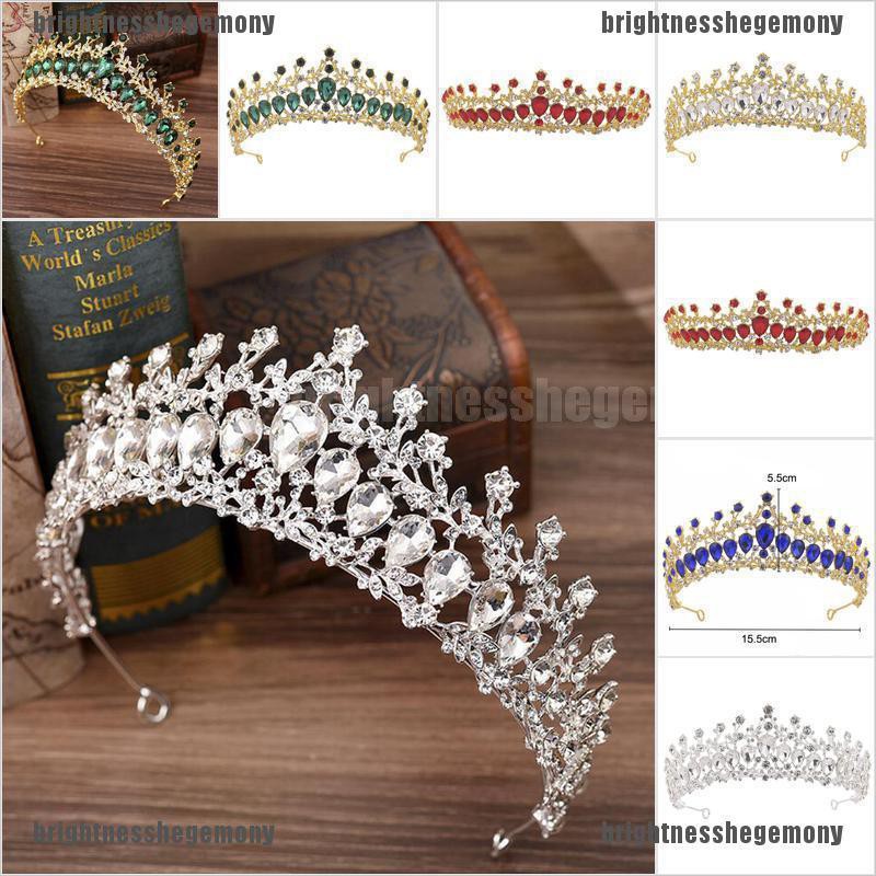 {brightnesshegemony}Bridal Bride Rhinestone Pearl Crystal Hair Tiara ...