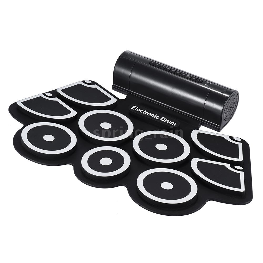 Portable Electronic Roll Up Drum Pad Set 9 Silicon Pads Built-in ...