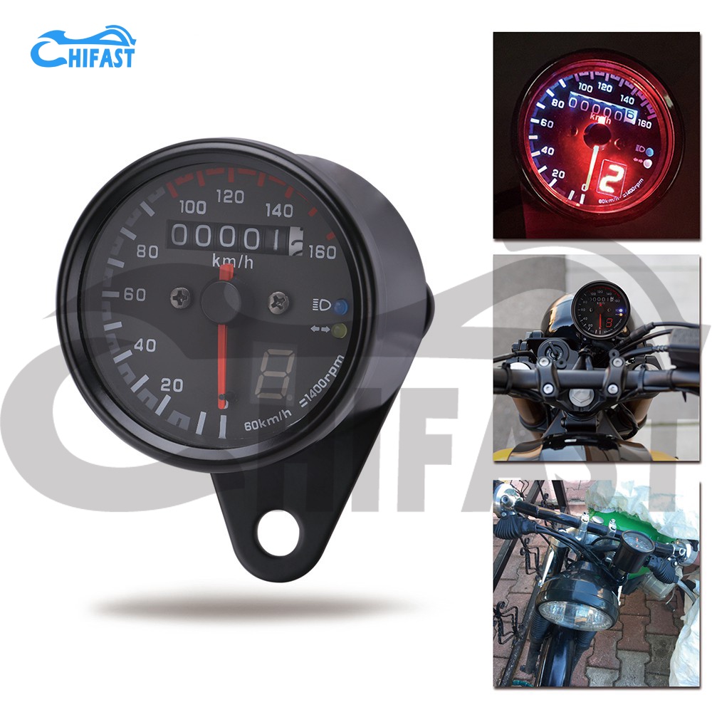 HIFAST จอแสดงผล LED มาตรวัดความเร็วรถจักรยานยนต์ มาตรวัดระยะทาง มาตรวัด ...