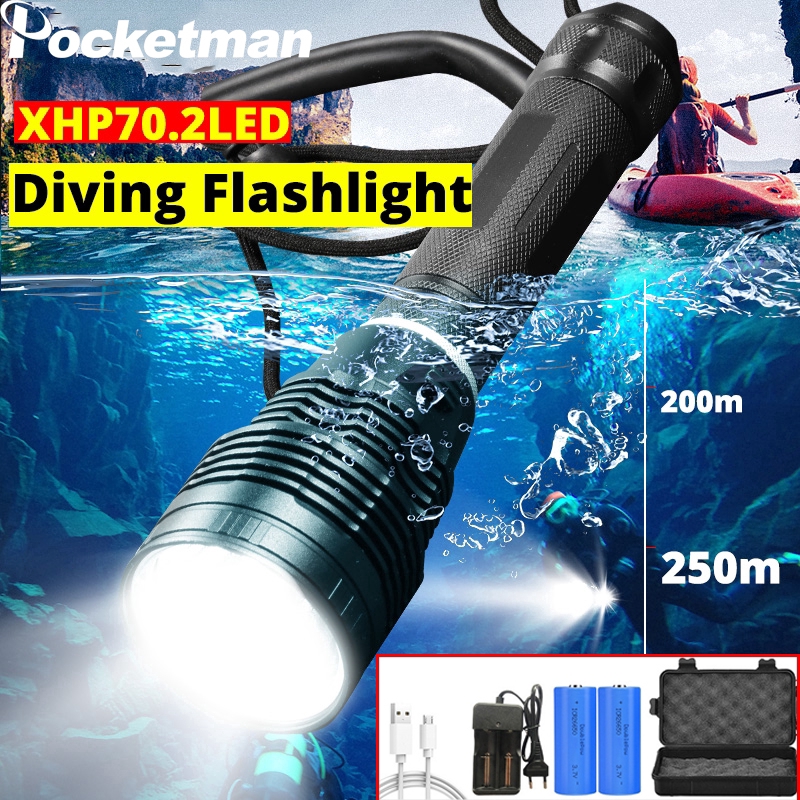 2020 Hot Powerful XHP70 lamp Dive for LED Flashlight Powerful Scuba ...