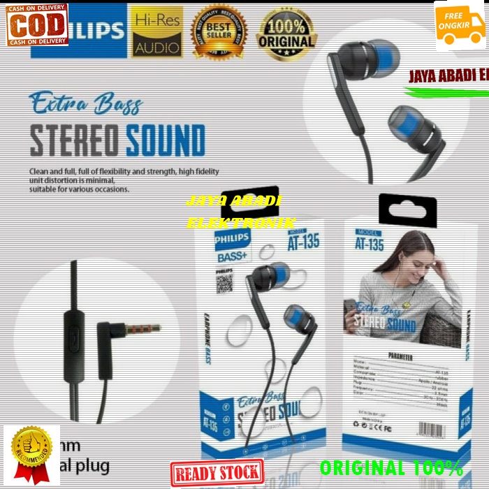 Philips HANDSFREE DOUBLE BASS DUAL SUPER BASS HEADSET MIC STEREO CALL ...