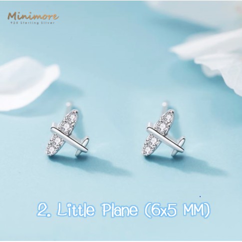 SE430ต่างหูเงินแท้ 92.5 Minimore Collection ประดับเพชร CZ น่ารักมุ้งมิ้ง เรียบหรู ไม่ผสมนิกเกิ้ล ...