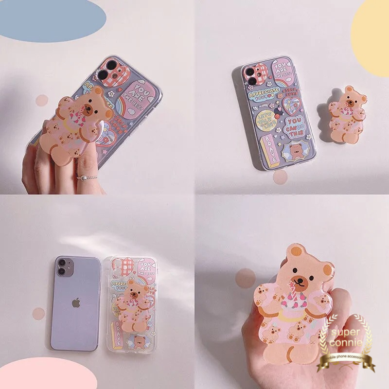 Korean Cute Cartoon Popsocket Case Realme C12 C15 C11 Realme 5 5s 5i 6i ...