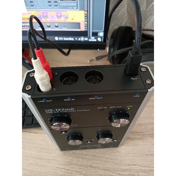(ส่งฟรี)TASCAM US-122mkII MIDI Audio interface 2-in 2-out ซาวด์การ์ดทำ ...