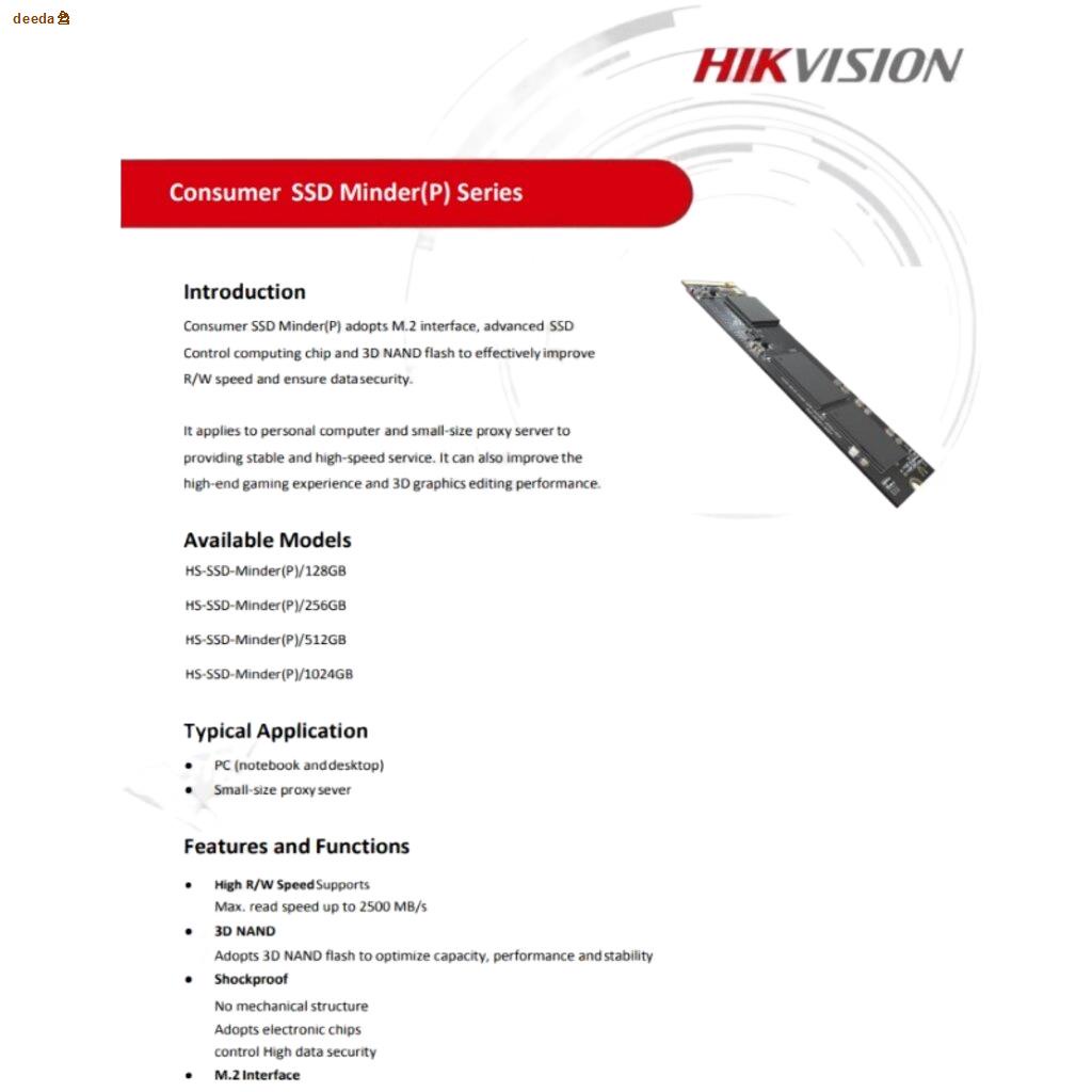  1 Hikvision E1000 Minder P SSD M