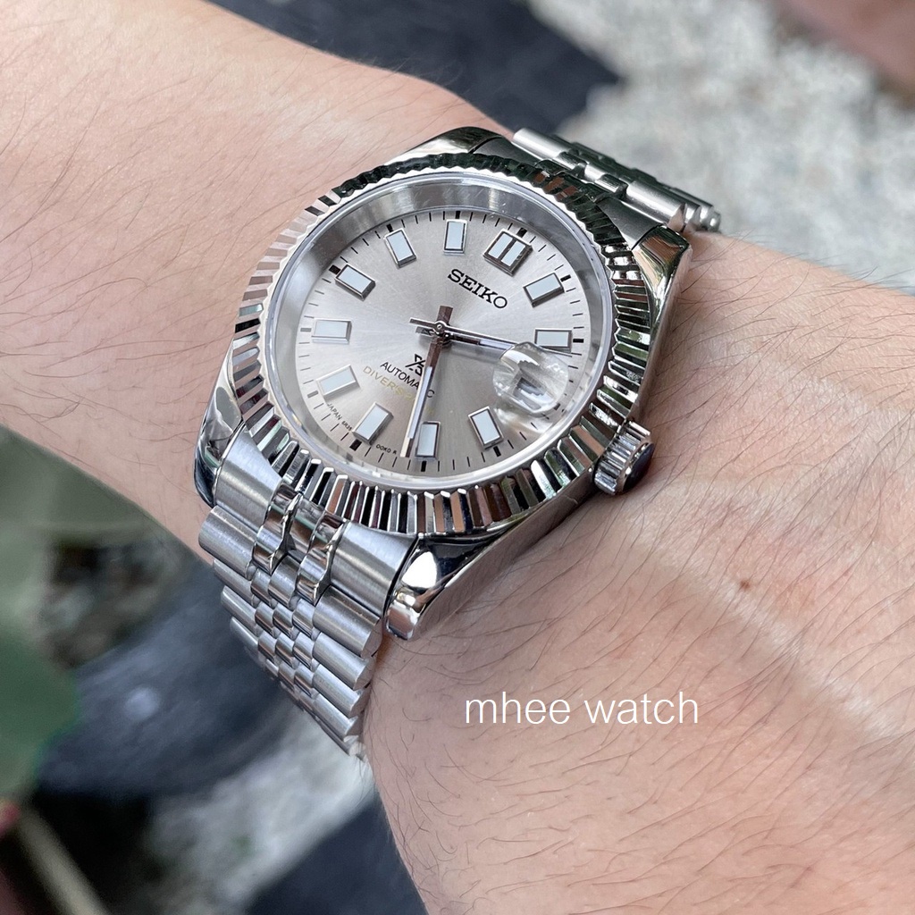 Seiko Mod Grey Dial Datejust Jubilee 39mm | Shopee Thailand