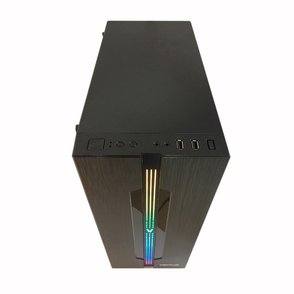 VENUZ ATX Computer Case VC1620 with RGB LED Lighting & Rainbow RGB Fan ...
