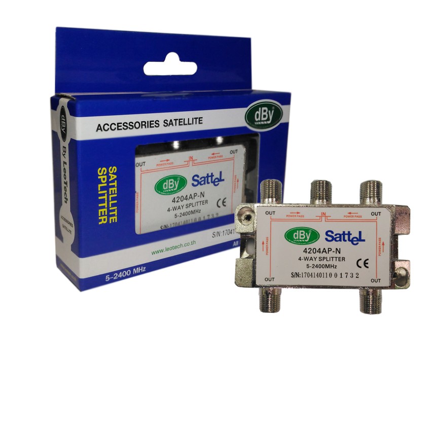 เสาอากาศทีวีดิจิตอล BETA HD-37E Splitter dBy 1x4 สาย RG6 5m.x1 (f-f ...