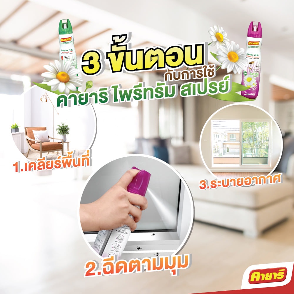 KAYARI PYRETHRUM Spray คายาริ ไพรีทรัม สเปรย์กำจัดแมลง กำจัดยุง แมลงวัน ...
