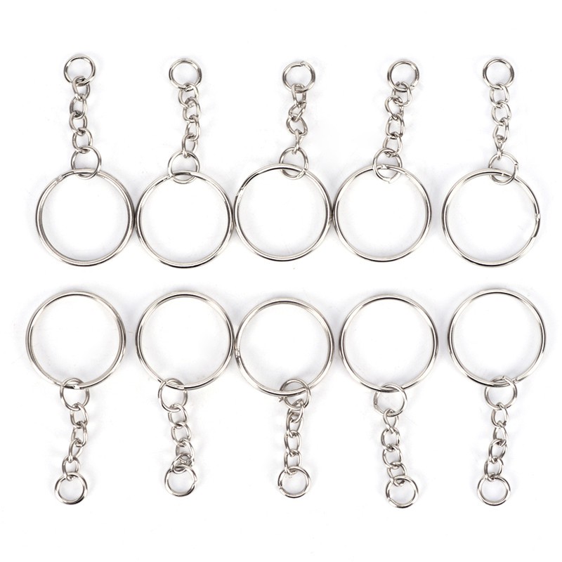 【Purpleredto】50PCS 25mm Polished Silver Keyring Keychain Split Ring ...