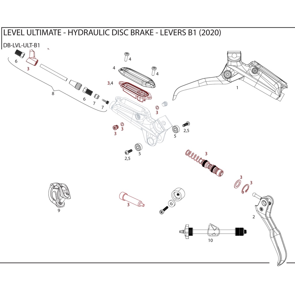 อะไหล่ชุดลูกสูบ LEVER INTRNALS V2 LEVEL TLTLMULTIMATE QTY 1 - jkbikeshop - ThaiPick