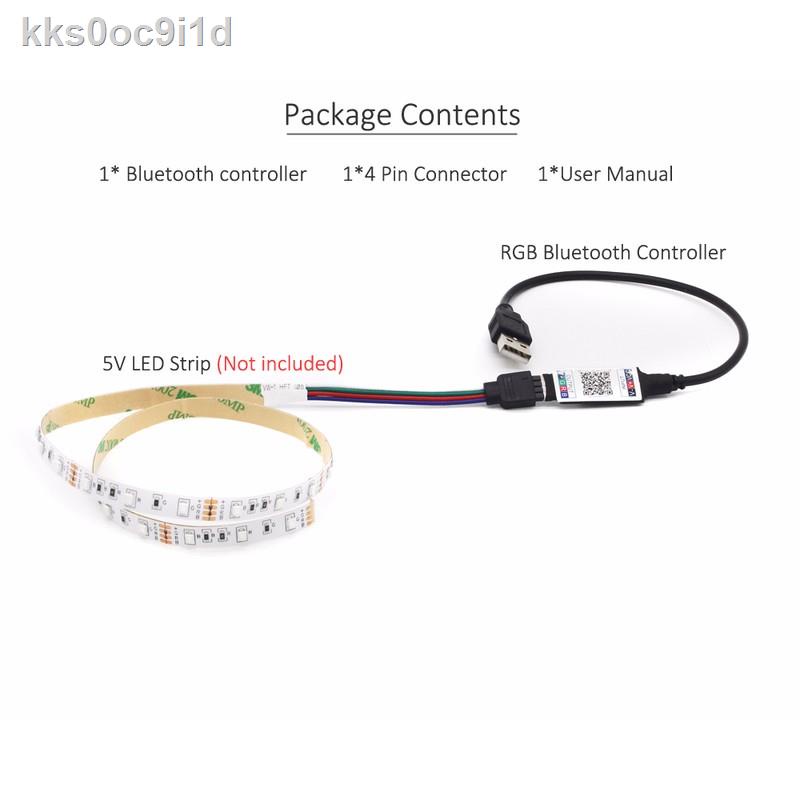 USB RGB Bluetooth LED Strip Light Controller DC 5V Mini Music Android ...