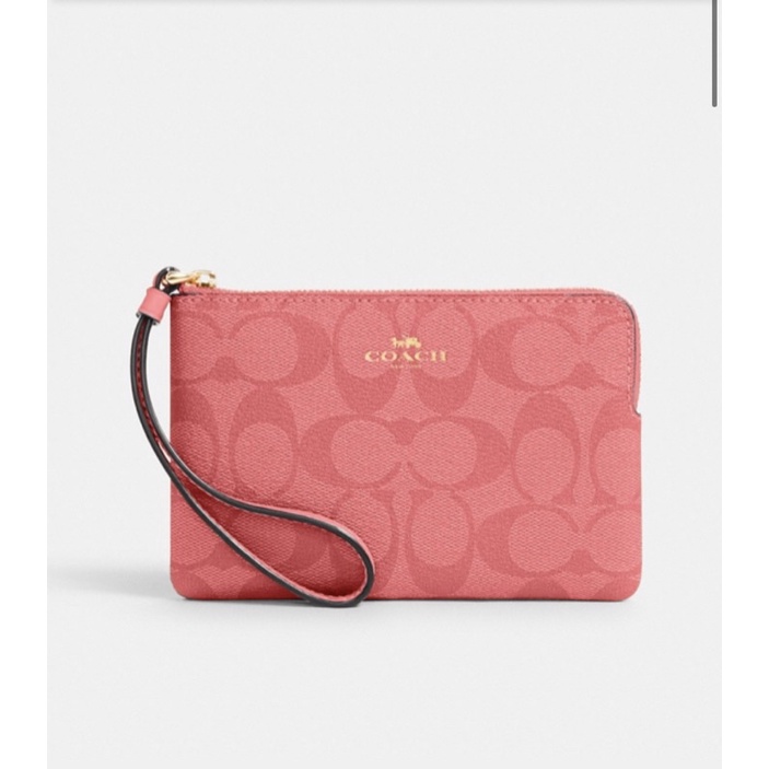 พร้อมส่ง แท้ New Coach 1 ซิป S รุ่น CORNER ZIP WRISTLET IN SIGNATURE ...