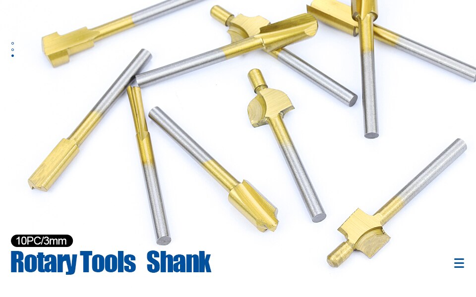 (Ready Stock)NINDEJIN 10pcs HSS Router Bits Wood Cutter Milling Fits ...