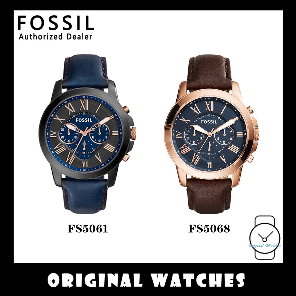 FOSSIL FOSSIL Rhett Chronograph Blue Leather Watch BQ1704 BQ1704 ...