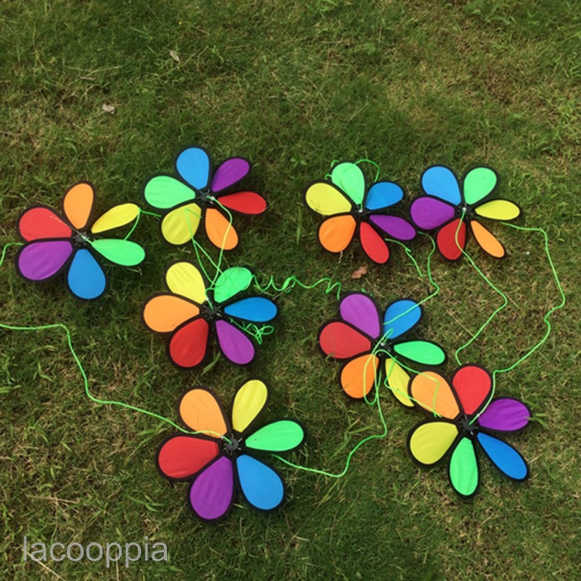 10m Colorful Windmills String 8 Whirligig Wheels Garden Yard Camping ...