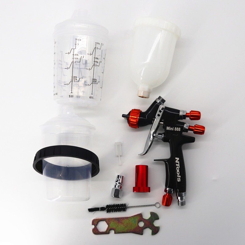 Spray Gun With 400CC PPS Tank Air Spray Gun With Paint Mixing Cup And ...